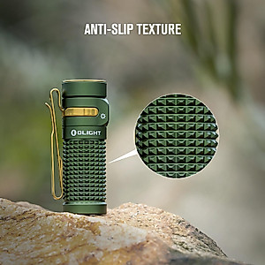 OLIGHT Baton4 Rechargeable EDC Flashlight, LED Pocket Flashlight 1300 Lumens with Magnetic Charging Cable, Small Powerful Bright Flashlight IPX8 Waterproof for Home, Camping and Emergencies (OD Green)