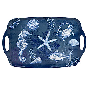 Certified International 28194 Oceanic Rectangular Tray with Handles, 19-inch Length, Melamine