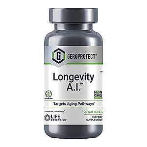 Life Extension GEROPROTECT Longevity A.I. - Anti-Aging Supplement with Gamma-linolenic Acid (GLA) from Borage Seed Oil and Ginseng Extract for Stem Cell Health –Gluten-Free, Non-GMO – 30 Softgels