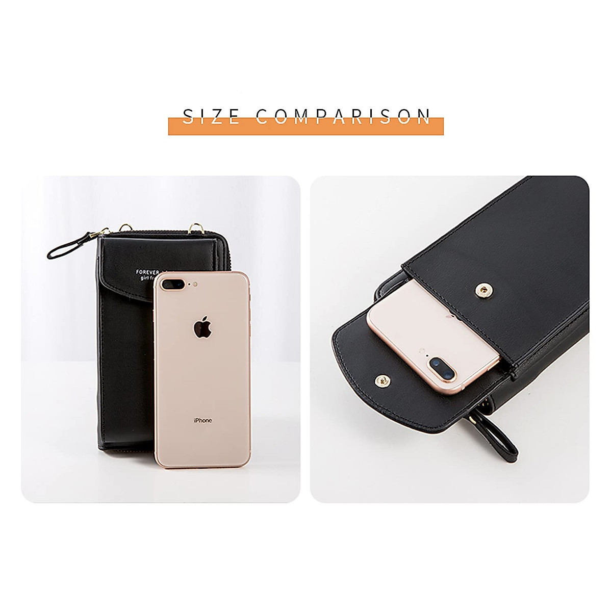 Women Small Crossbody bag,Cell Phone Shoulder Bags Purse Lightweight Handbags Wallet with Credit Card Slots (black)