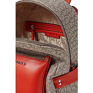 Calvin Klein Maya Backpack Mini Textured Almond/Taupe/Spicy Orange One Size