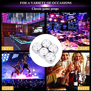 6 Sided Metal Dice Set, Dice Set with Storage Box Table Game Poker Games Dice Accessory (Silver Rectangular Box)