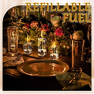 Sumind 3 Pieces Clear Empty Glass Candle Jars Refillable Oil Candle Containers Oil Candle Vessels Liquid Candleholders, 3 Sizes, Cotton Wick and Holder Included