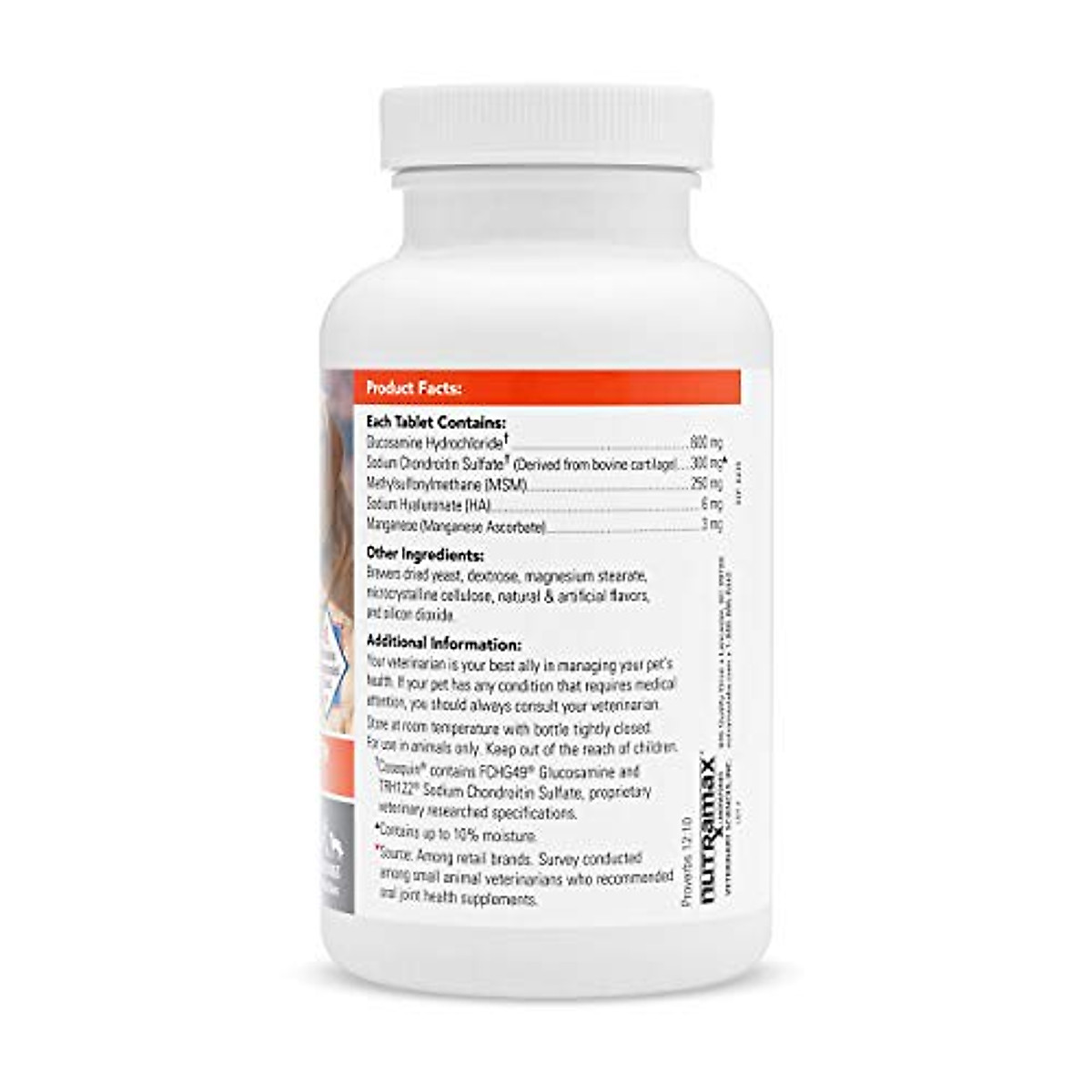 Nutramax Cosequin Maximum Strength Joint Health Supplement for Dogs - With Glucosamine, Chondroitin, MSM, and Hyaluronic Acid, 75 Chewable Tablets (Pack of 1)