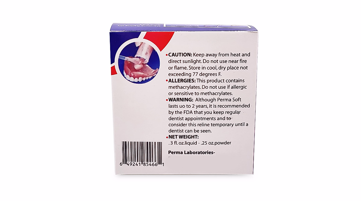 Perma Soft Denture Reliner Kit for Comfortable, Long-Lasting Fit
