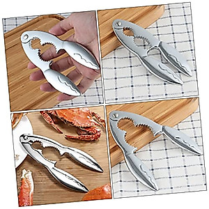 BESTonZON 1pc Crab Claws Nut Opener Lobster Knife Seafood Tool Kit Practical Crab Grip Zinc Alloy Crab Clamp Eating Crab Grip Zinc Alloy Sheller Eat Crab Silver Nut Crab Grip Kitchen Gadget