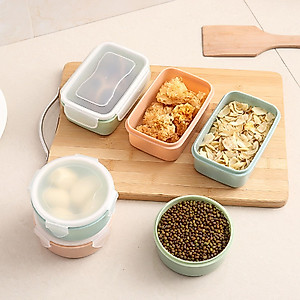 SUNFECILI Food Storage Containers With Lids Bento Box Lunch Boxes Mini Refrigerator Organizer With Lid Bento Boxes With Leak Proof Locking Lids Rectangular Airtight Food Storage Box