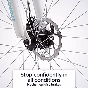 Schwinn GTX 2.0 Comfort Adult Hybrid Bike for Men and Women, Dual Sport Bicycle, 700c Wheels, 17-Inch Step-Through Aluminum Frame, 21-Speed Twist Shifters, Mechanical Disc Brake, Light Blue