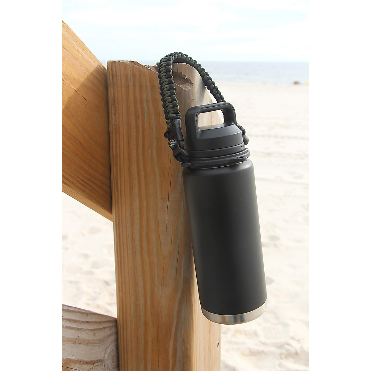 One MissionX Paracord Handle Compatible with Yeti Rambler 36oz 26oz 18oz 12oz 46oz Water Bottles, Durable Carrier Strap - Holder(Army Green/Comp+Starter)