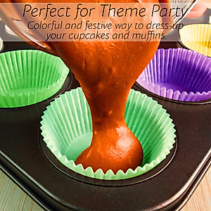 Bahoki Essentials Paper Baking Cups - Cupcake, Muffin Liners, Assorted Cake Wrappers - Great for Birthday Parties and Family Gatherings - Rainbow - 300 Piece