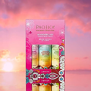 Pacifica Beauty | Wanderlust Hair Perfume & Body Spray Trial Set | Featuring Island Vanilla Mini | 3 Scents | Fragrance Sampler Gift Set | Natural + Essential Oils | Clean | Vegan + Cruelty Free