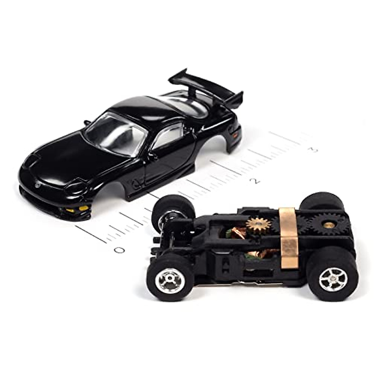 Auto World Xtraction R34 1995 Mazda RX-7 Black HO Scale Slot Car