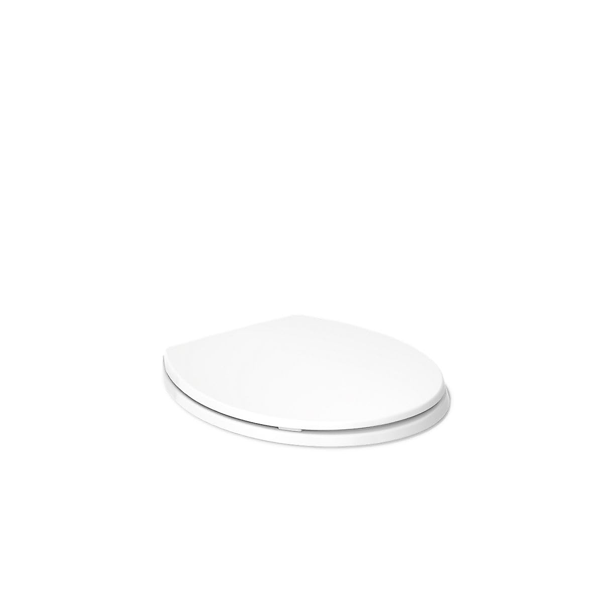 Kohler K-4775-0 Brevia Round Toilet Seat with Grip-Tight Bumpers, Quick-Attach Hardware, White ,1 Count(Pack of 1)