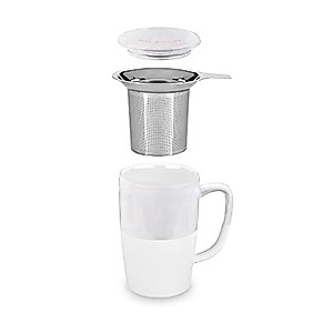 Pinky Up Delia Rise & Shine Tea Mug & Infuser, One size, Pink