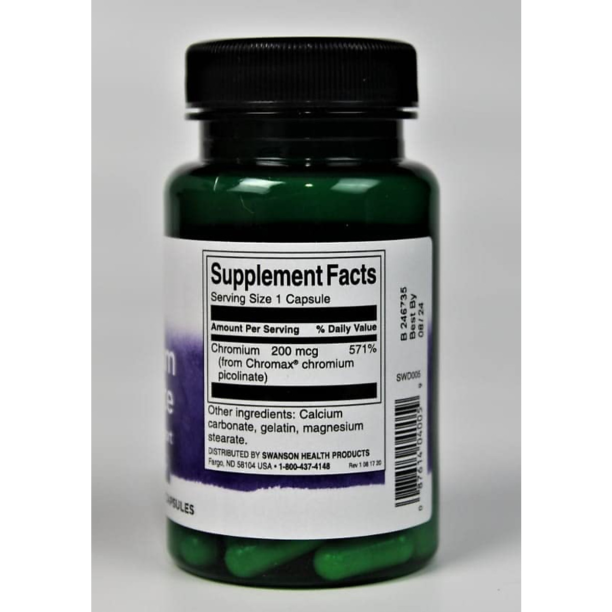 Swanson Chromium Picolinate 200 mcg 60 Capsules (2 Pack)