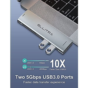 GLLITRA 7 in 2 + 3 in 2 USB C Dongle Multiport Adapter