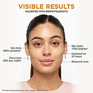 L'Oreal Paris Revitalift 12% Pure Vitamin C Serum, Vitamin E, Salicylic Acid, Moisturizing, Smoothing & Brightening, Non Greasy + Moisturizer Sample