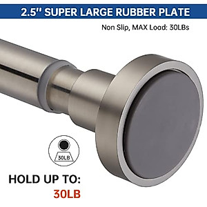 EBOATOP Brushed Nickel Shower Curtain Rod - Never Rust No Drill Non-Slip Spring Tension Shower Rod, 27-43 inches 304 Stainless Steel, Brushed Nickel
