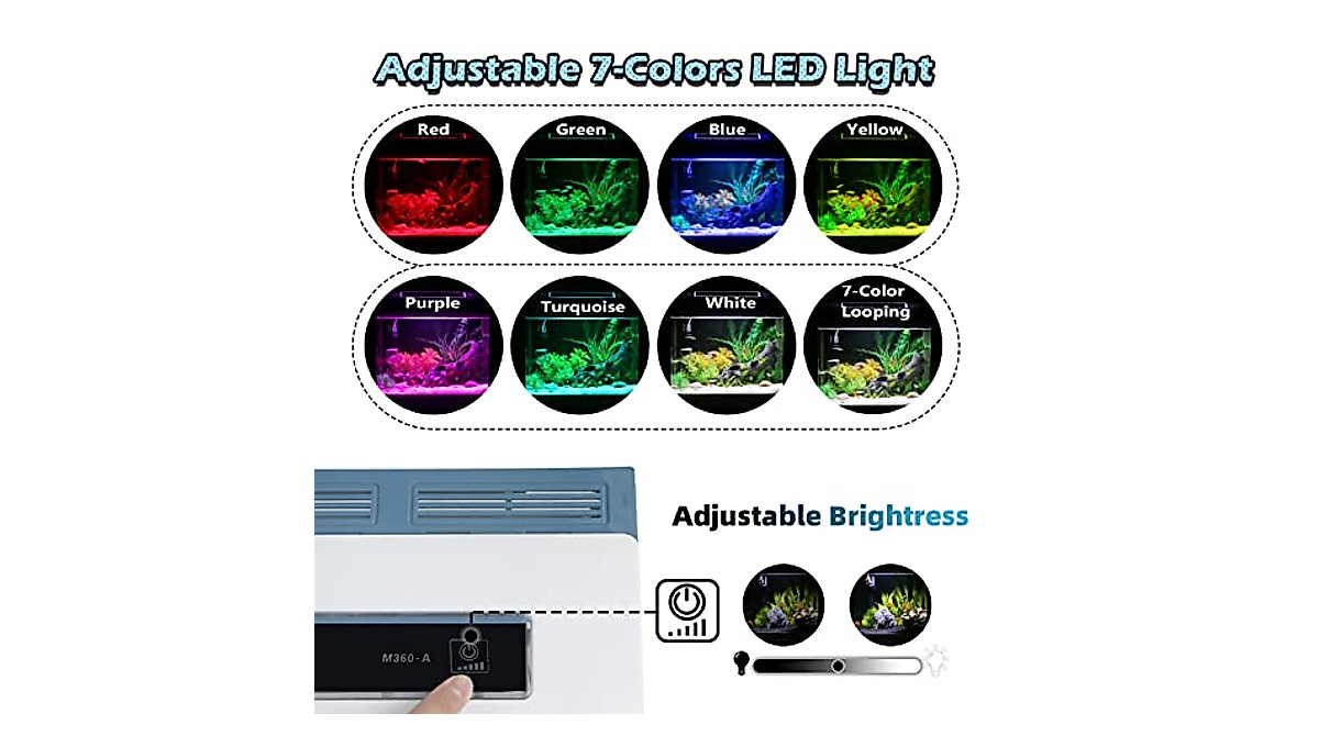 Self-Cleaning 5 Gallon Betta Fish Tank with LED Light