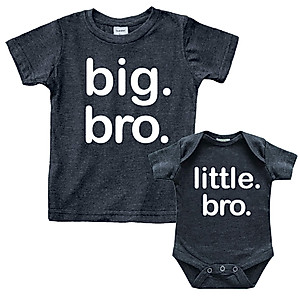 Unordinary Toddler Big bro Little bro Outfits Big Brother Little Brother Sibling Boys Matching Gifts Baby Set (Charcoal Black, Kids (2Y) / Baby (0-3M))