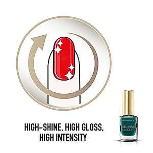 Max Factor Gel shine nail lacquer, 45 gleaming teal, for women, 0.37 Ounce
