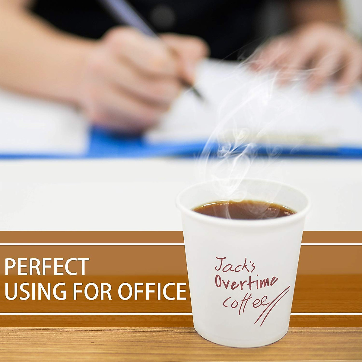 Vumdua 300 Pcs 6 oz Disposable Paper Cups, Hot Cold Beverage Drinking Cup for Coffee, Water, Tea, Juice, Espresso & Cortado (White)