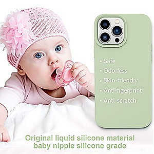 Vooii Compatible with iPhone 13 Pro Max Case, Liquid Silicone Full Body Protective Case with [Anti-Scratch] [Soft Microfiber Lining] [Camera Protective] for iPhone 13 Pro Max 6.7 inch, Matcha