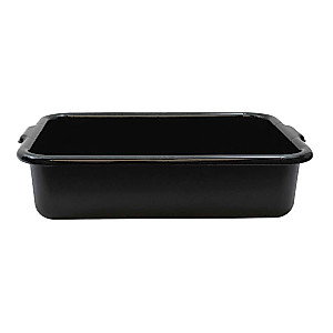 Black 21 x 16 x 5 Polyethylene Plastic Bus Tub Bus Box