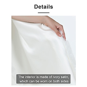 BEAUTELICATE Wedding Cape Hooded Cloak for Bride Winter Reversible with Fur Trim Free Hand Muff Length 50" Ivory