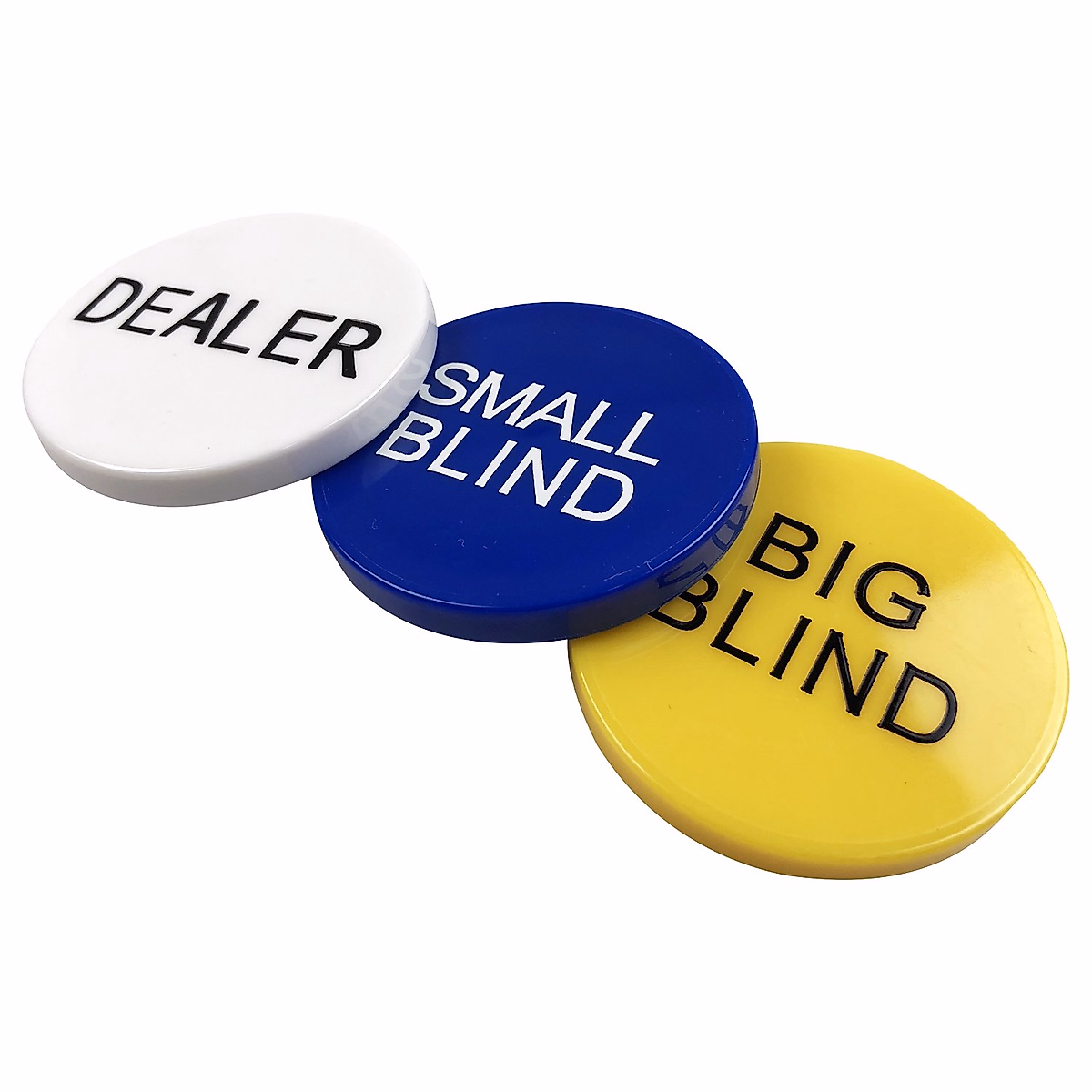 Yuanhe Casino Craps Dealer Button - Set of 3 Professional Casino Texas Holdem Poker, 2Inch Dealer Buttons, Great for Poker, Texas Hold 'em & Card Games