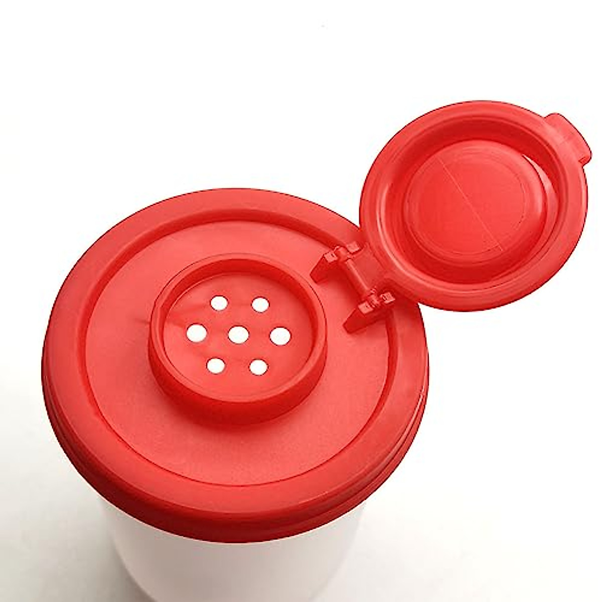 2 Pack Salt and Pepper Shakers Set Moisture Proof 4.35oz Plastic Salt Shaker With Lid for Camping Outdoors Kitchen Lunch 2 Pack Salt and Pepper Shakers (medium, 2 pack) (RED, 2 Pack - medium)