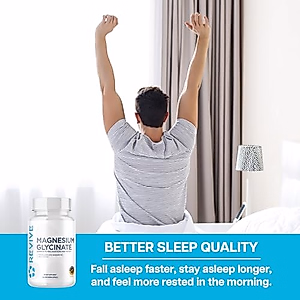 Revive MD Pure Magnesium Glycinate Capsules 200mg High Absorption Supplement for Relaxation & Stress Relief - Organic Memory & Sleep Support Pills for Strong Bones, Normal Nerve & Muscle Function