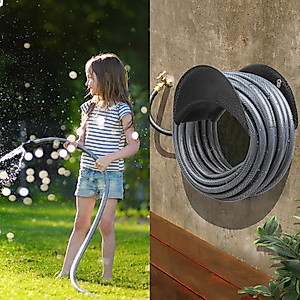 GARTOL Garden Hose Holder Heavy Duty Water Hose Holder, High Carbon Steel Hose Hanger Wall Mount Hose Storage Organizer, for Outside Yard, Rust Proof Hose Rack