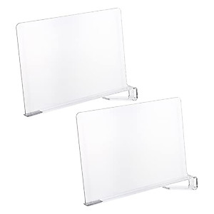 Parliky 2pcs Wardrobe Partition Drawer Dividers Shelf Separator Clear Clothes Organizer Book Dividers for Shelves Shelf Divider Clear Closet Organizer Drawer Separators Transparent Acrylic