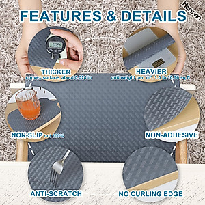 Hersvin Shelf Liners 24 in x 20 ft EVA Drawer Mats, Non-Adhesive Cupboard Pad, Kitchen Cabinet Lining Fridge Cushion (Gray/Crossed Stripe, 61x610cm)