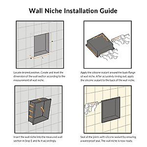 Merranox Shower Niche,Stainless Steel Shower Niche,Recessed Niche Shower for Bathroom Storage,no tiling Required, 24" X 12" X 4",Champagne Gold