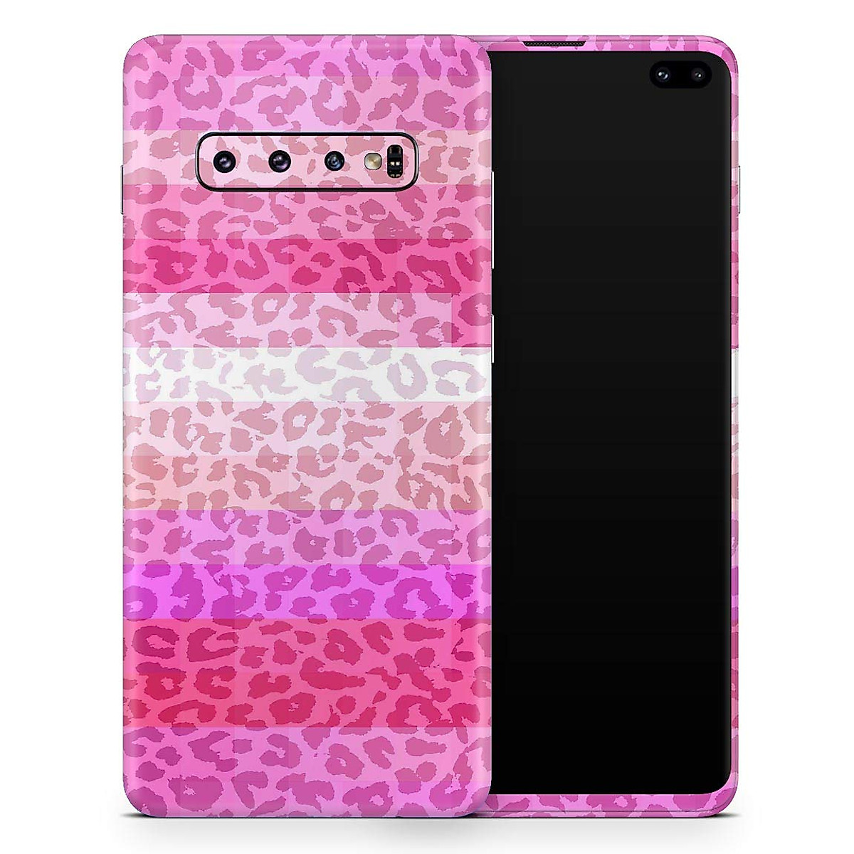 DesignSkinz Hot Pink Striped Cheetah Print Protective Vinyl Decal Wrap Skin Cover Compatible with The Samsung Galaxy S20 (Screen Trim & Back Glass Skin)