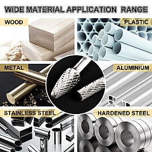 CaRoller Tungsten Carbide Burr Set, 1/8" Shank 20PC Double Cut Die Grinder Rotary Tool Cutting Burrs Set for Metal and Wood Working Carving, Engraving, Polishing, Grinding with Clear Storage Case