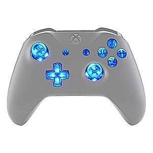 eXtremeRate Multi-Colors Luminated Dpad Thumbsticks Start Back ABXY Action Buttons (DTF) LED Kit for Xbox One Standard, Xbox One S X Controller 7 Colors 9 Modes Button Control -Controller NOT Included