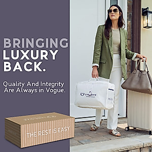 Lincove Cloud Natural Canadian White Down Luxury Sleeping Pillow - 625 Fill Power, 500 Thread Count Cotton Shell, Made in Canada, Standard - Soft, 1 Pack