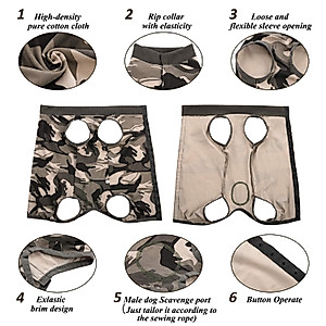 SAWMONG Dog Recovery Suit, Recovery Suit for Dogs After Surgery, Dog Spay Surgical Suit for Female Dogs, Dog Onesie Body Suit for Surgery Male Substitute Dog E-Collar Cone, Camouflage, Large