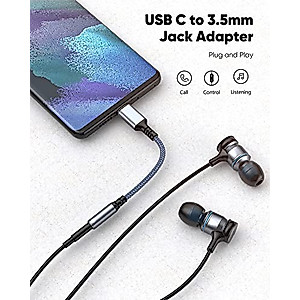 Highwings USB Type C to 3.5mm Female Headphone Jack Adapter, (2-Pack) USB C to Aux Audio Dongle Adapter Compatible for Samsung Galaxy S23 S23+ S23 Ultra, S22 S21 S20 Plus/Ultra, iPad Pro, Pixel (Grey)