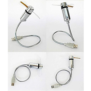 SAYTAY Small USB Fan with Real Time Clock and Temperature Display, Personal Portable USB LED Clock Fan, USB Funny Toy Gadgets Gifts for Men Women Office Home (RGB)