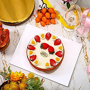 40 Pieces Rectangle Cake Board 1/4 Sheet Cake Cardboard Rectangular Greaseproof Disposable White Single Wall Corrugated Pad Base Desserts and Pastries Food Trays for Pizza,13.39 x 9.84 Inch