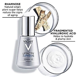 Vichy LiftActiv Supreme Serum 10, Hyaluronic Acid Serum for Face, Face Hydrating Serum & Anti Aging Serum, Reduce Fine Lines and Wrinkles, Moisturizing for Sensitive Skin