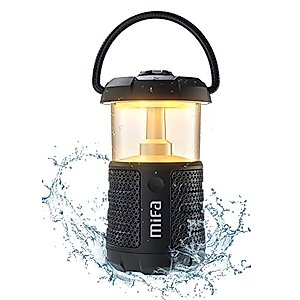 MIFA Portable Bluetooth Speakers, Loud Wireless Bluetooth Speaker IPX7 Waterproof with TWS, 38hrs Playtime, BT5.3, TF Card Slot for Camping, Travel and Jobsite, Black