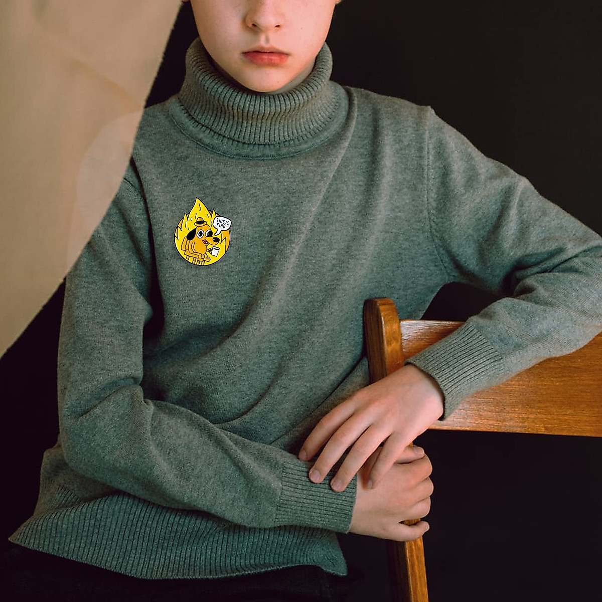 Pugest Niche Enamel Pins Funny Pins - This Is Fine Dog Pins, Unique Anime Pin, Cute Coffee Tea Pins for Jacket Cotton Shirt Skirt Cotton Canvas Bag Denim Jacket (1pc style1)