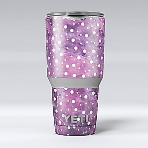 Design Skinz White Polka Dots Over Purple Pink Paint Mix - Skin Decal Vinyl Wrap Kit Compatible with The Yeti Rambler Cooler Tumbler Cups