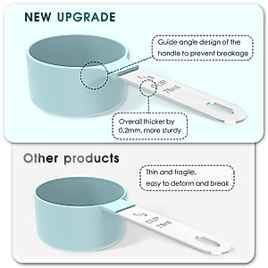 TILUCK Measuring Cups & Spoons Set, Stackable Cups and Spoons, Nesting Measure Cups with Stainless Steel Handle, Kitchen Gadgets for Cooking & Baking (5+5, green)