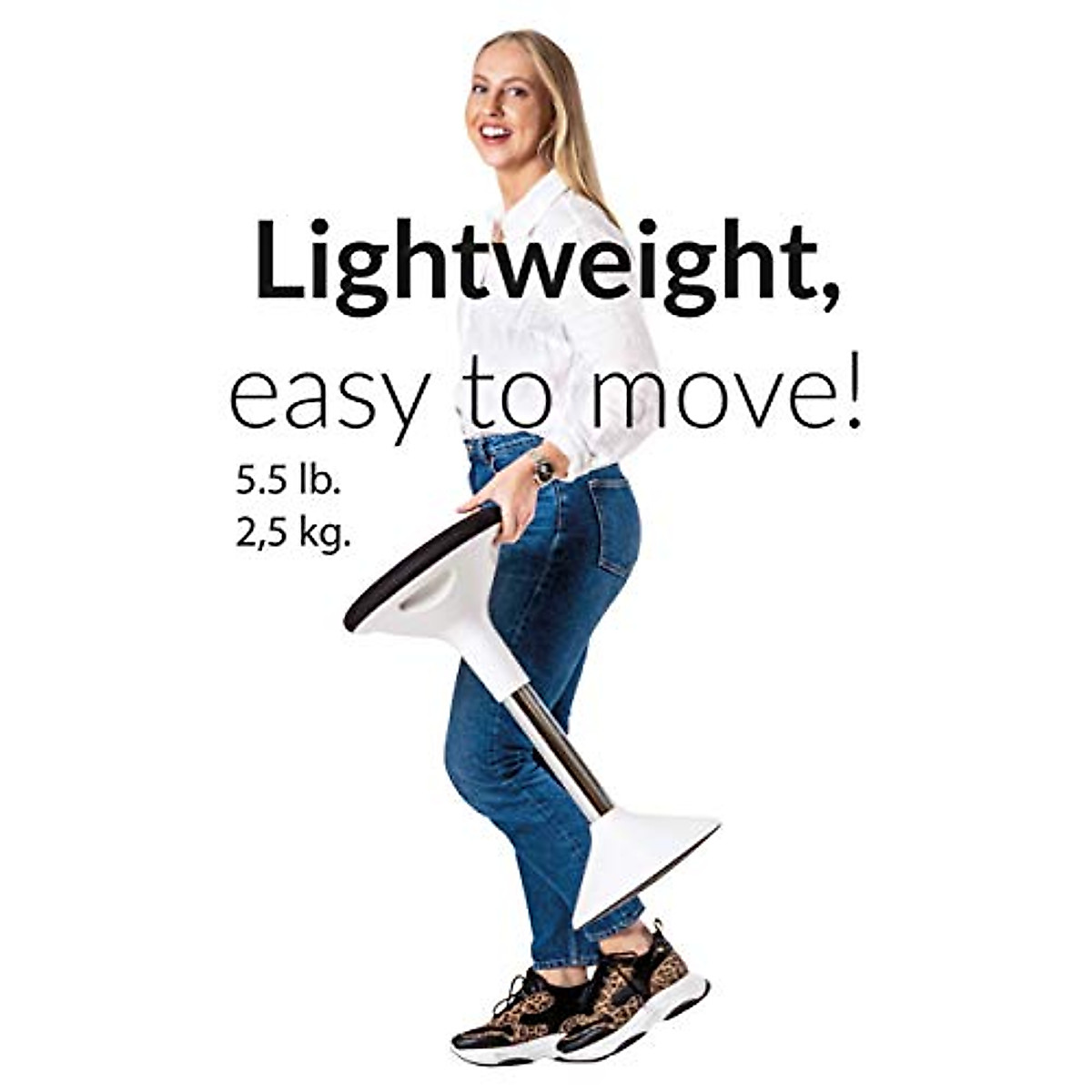 SUN-FLEX Ergonomic Height Adjustable Balance Foot Stool at Work Wobble Chair for Home Office Sit Stand Desk Stool with Natural and Active Posture (White)